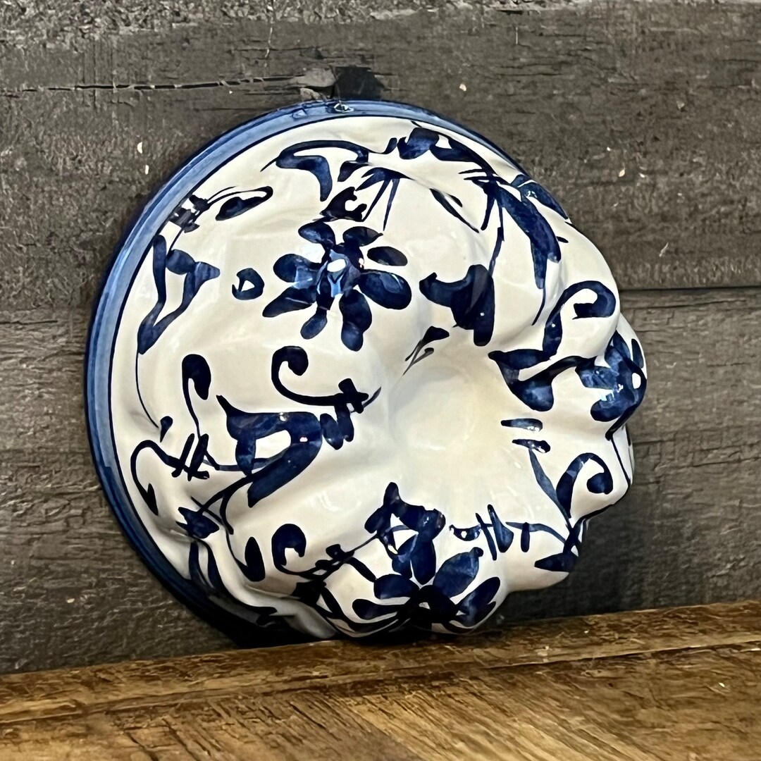 Vintage ABC Ceramiche Bassano Italy Blue and White Ceramic Jello Mold ...