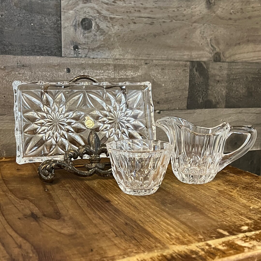 Bavaria Crystal Sugar and Creamer With Rectangle Tray - Prisme ...