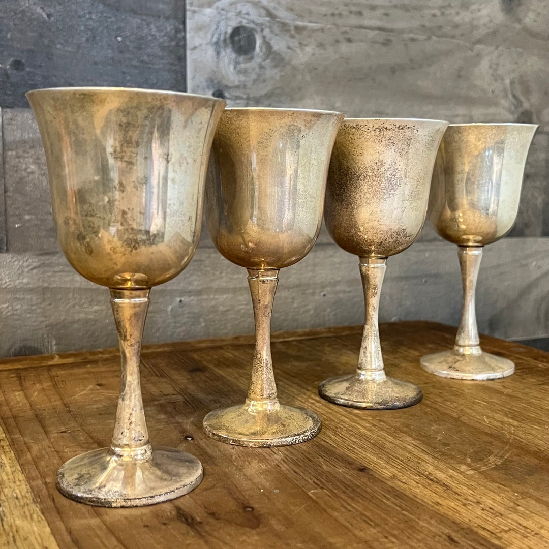 Vintage Salem Silverplate Goblets Set of 4 - Etsy