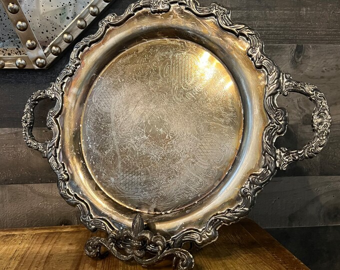 Vintage International Silver Company Silverplated Handled Serving Tray ...