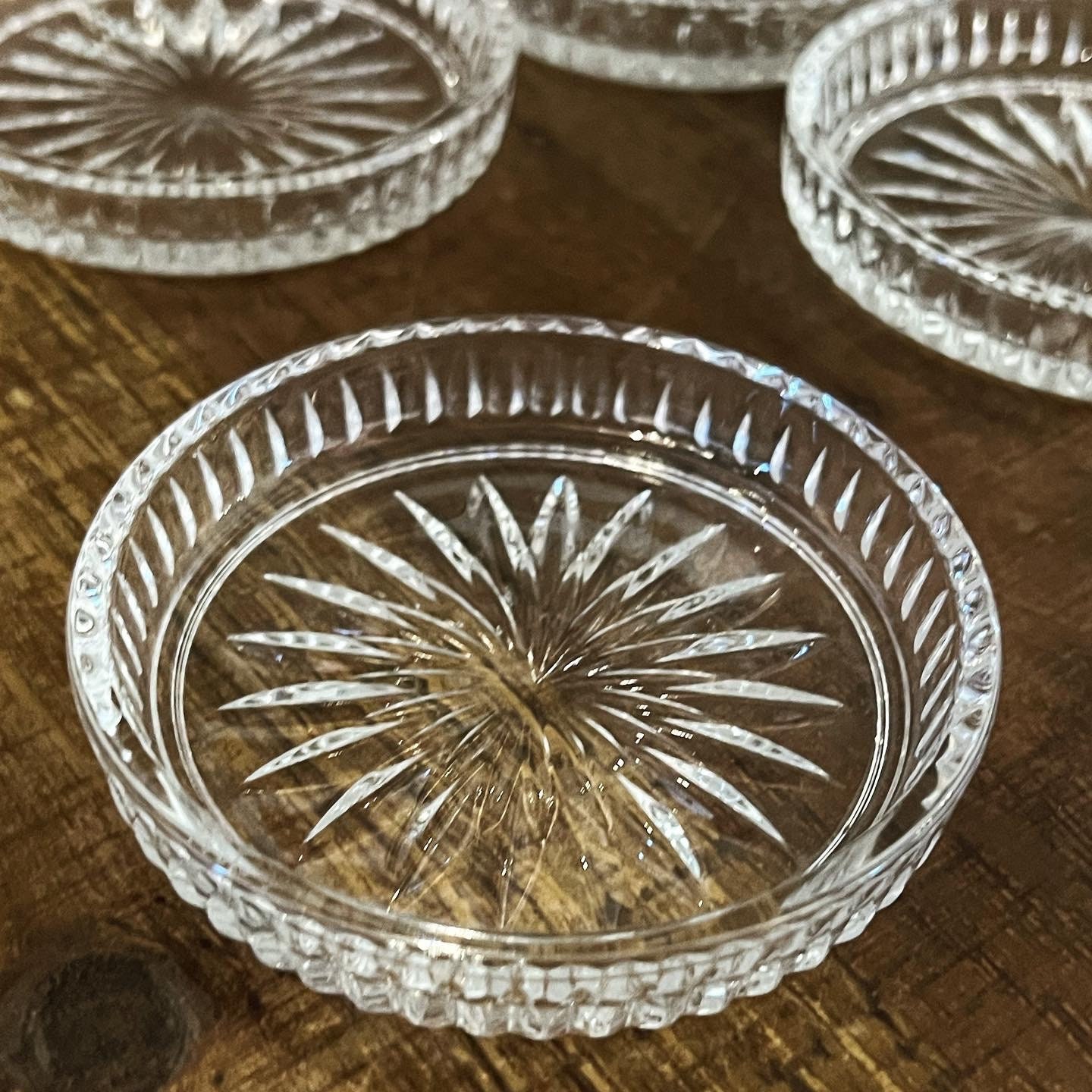 Elegant Set of 6 Vintage Clear Crystal Glass Coasters - Etsy