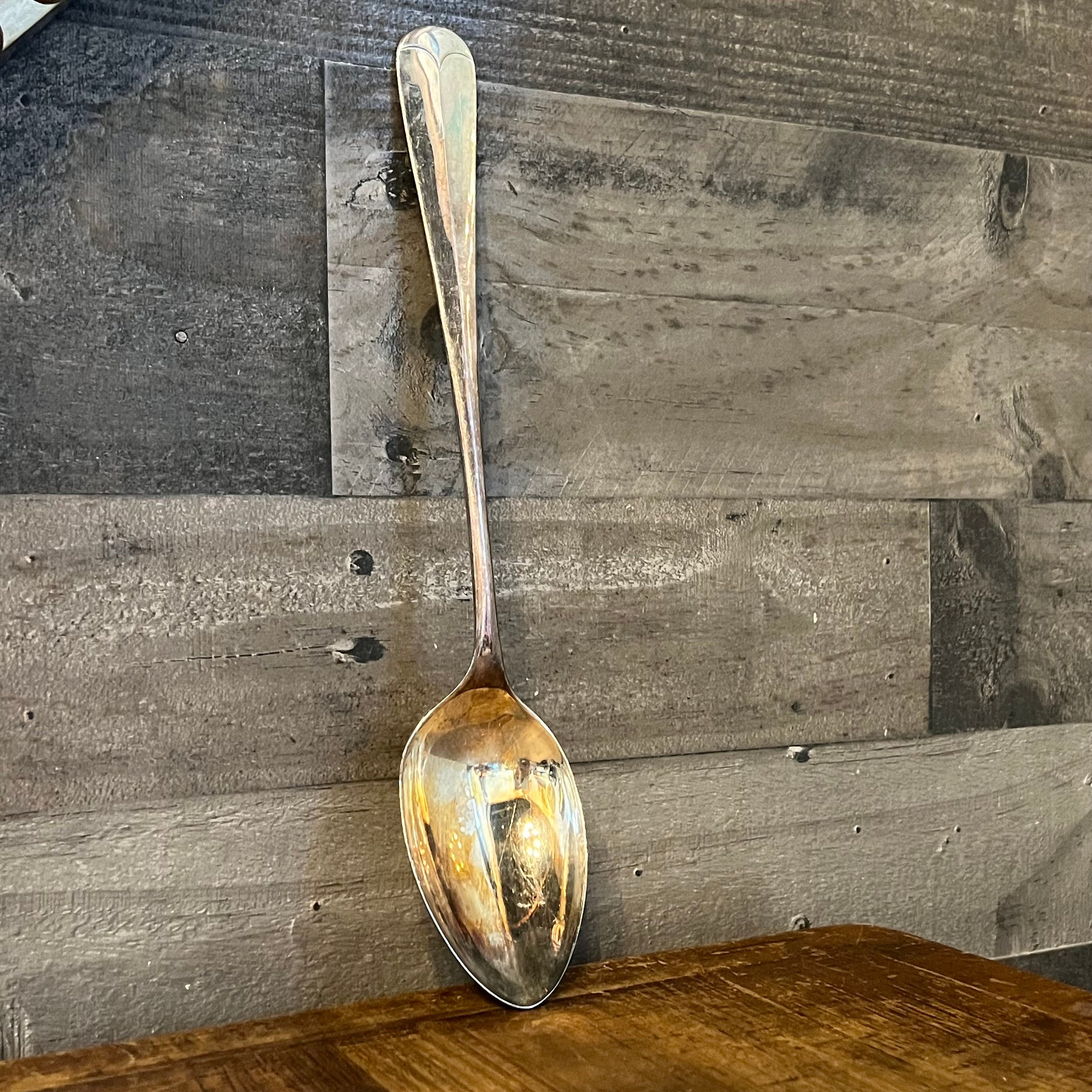 Vintage Large Silver Plated Serving Spoon - Etsy