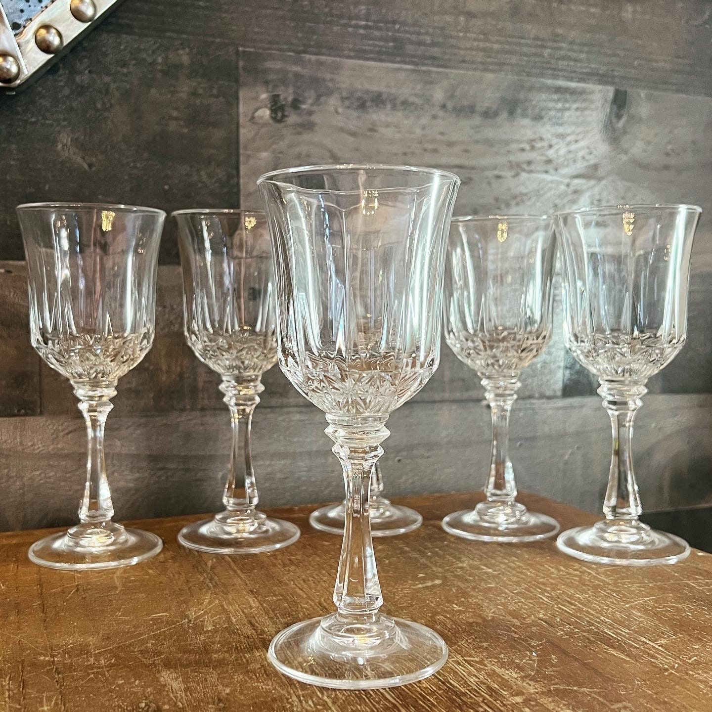 Set of 6 Brighton by Toscany Crystal Wine Glasses Water Goblets - Etsy