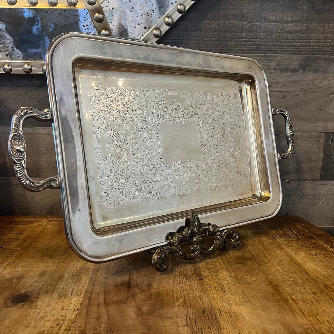 Vintage Leonard Silverplate Rectangular Handled Footed Serving - Etsy
