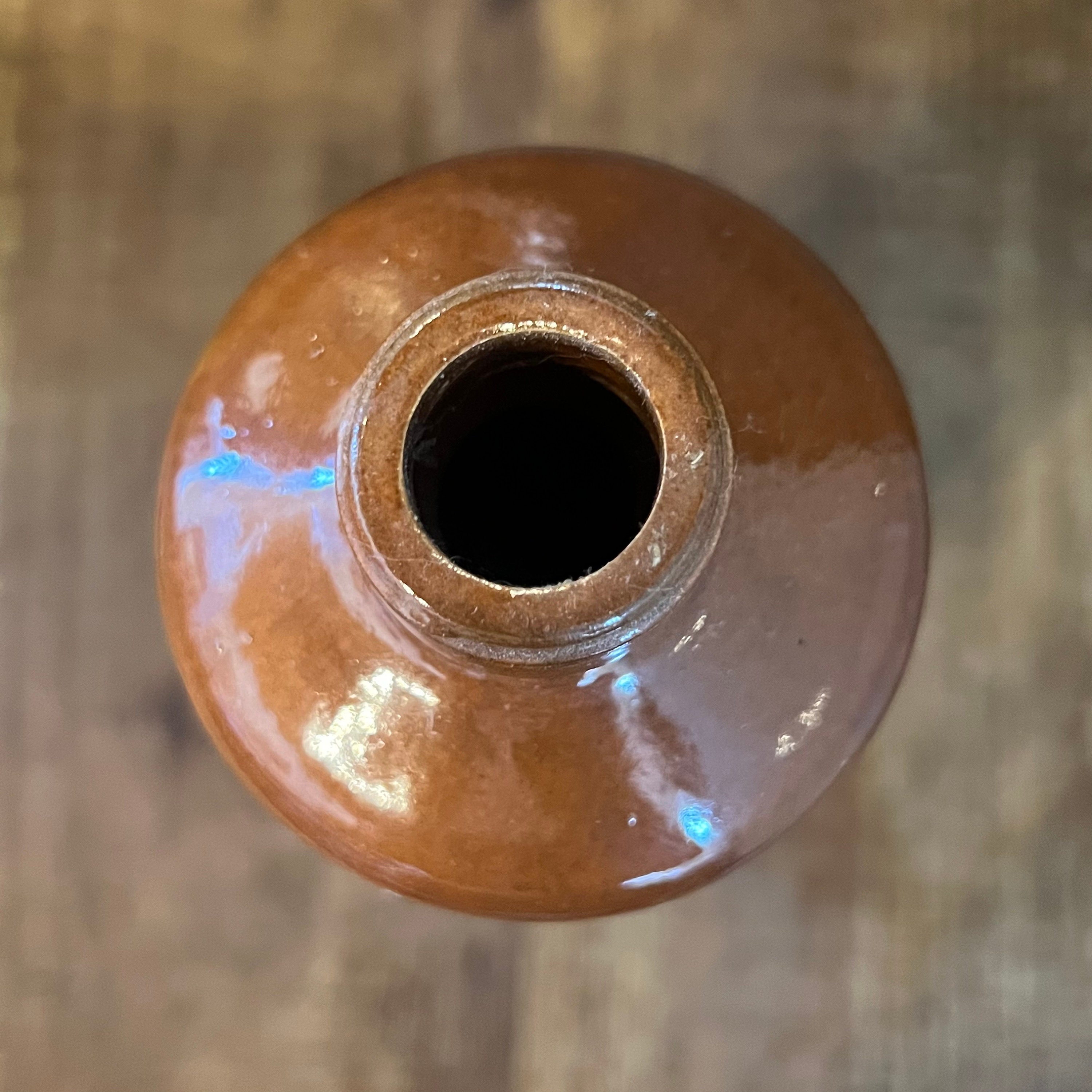 Vintage MKM Brown Stoneware .75 Bottle Vase Decor - Etsy