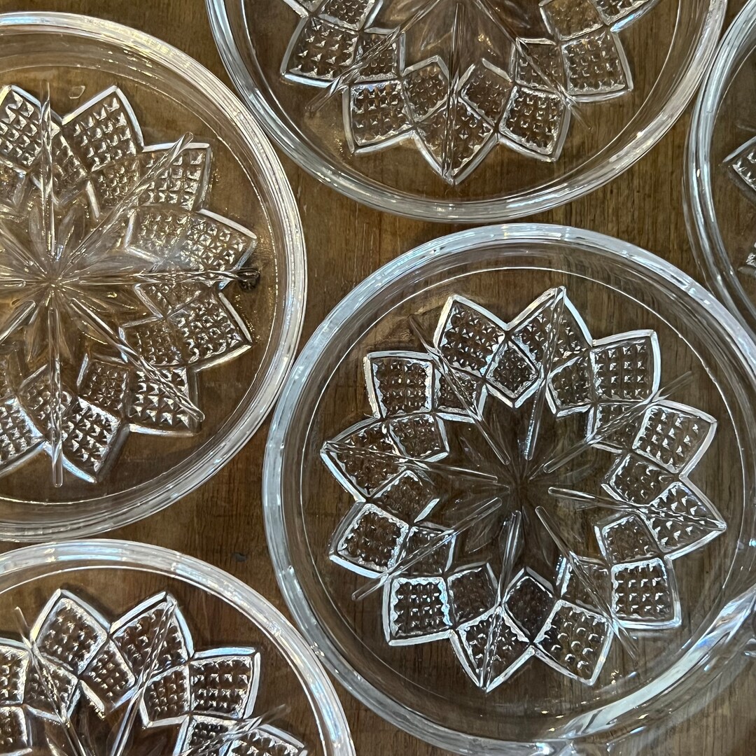 Vintage Glass Coaster and Ashtrays - Set of 5 - Etsy