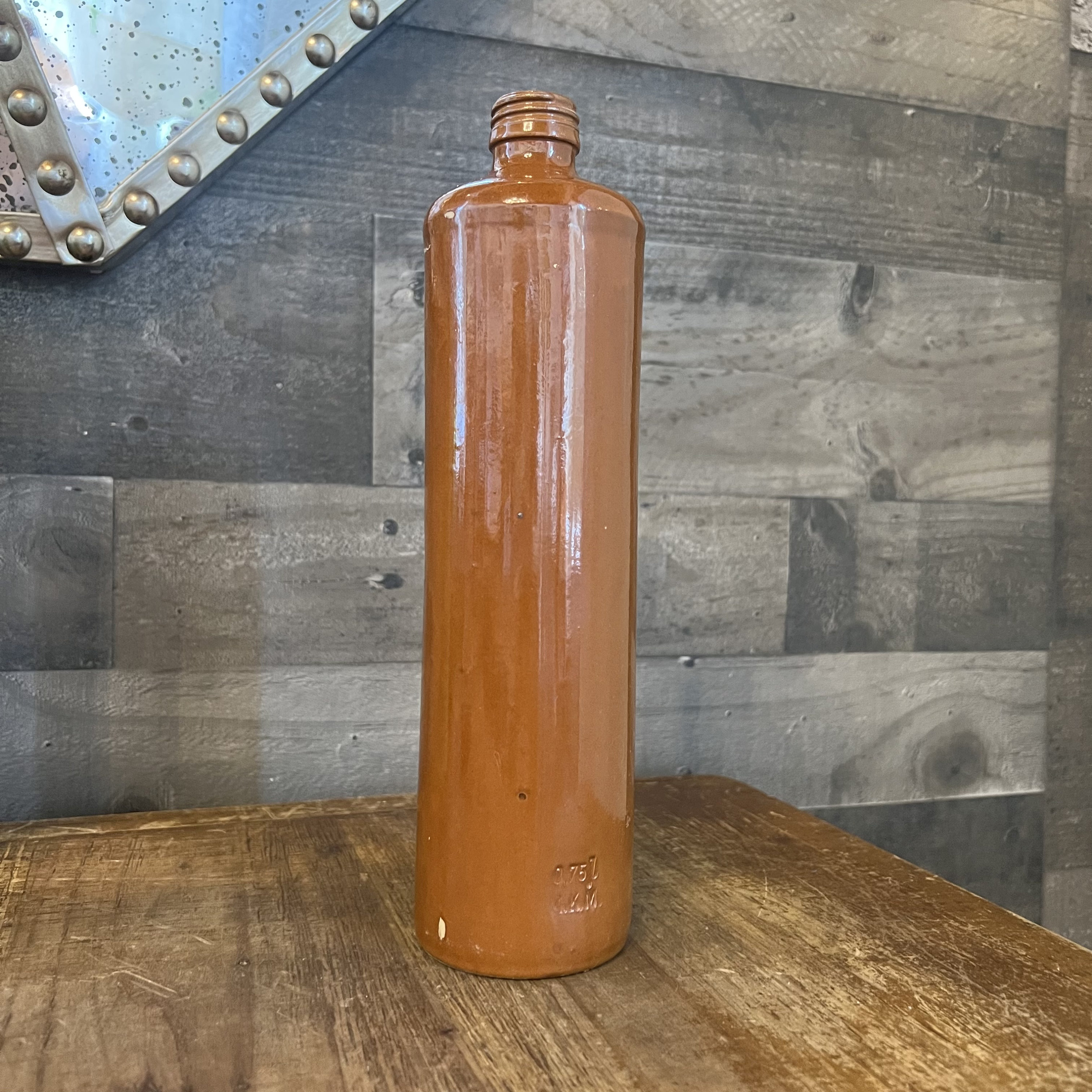 Vintage MKM Brown Stoneware .75 Bottle Vase Decor - Etsy