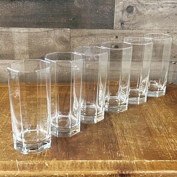 Octagon Water Glass - Etsy