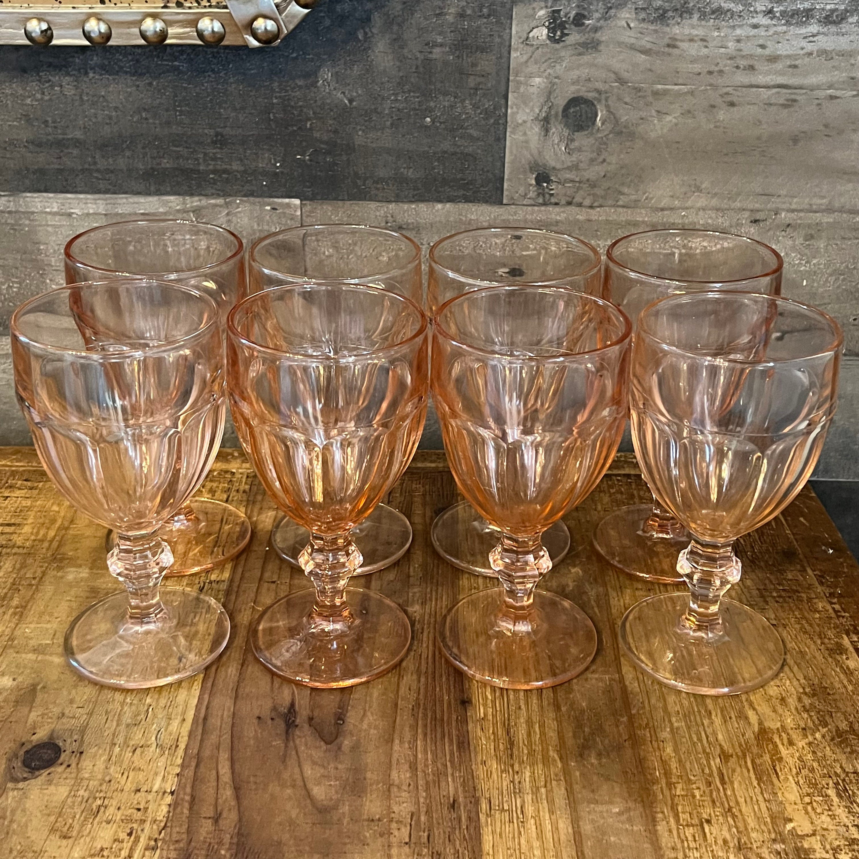 Vintage Gibraltar Pink Libbey Glass Duratuff Goblets Set of - Etsy