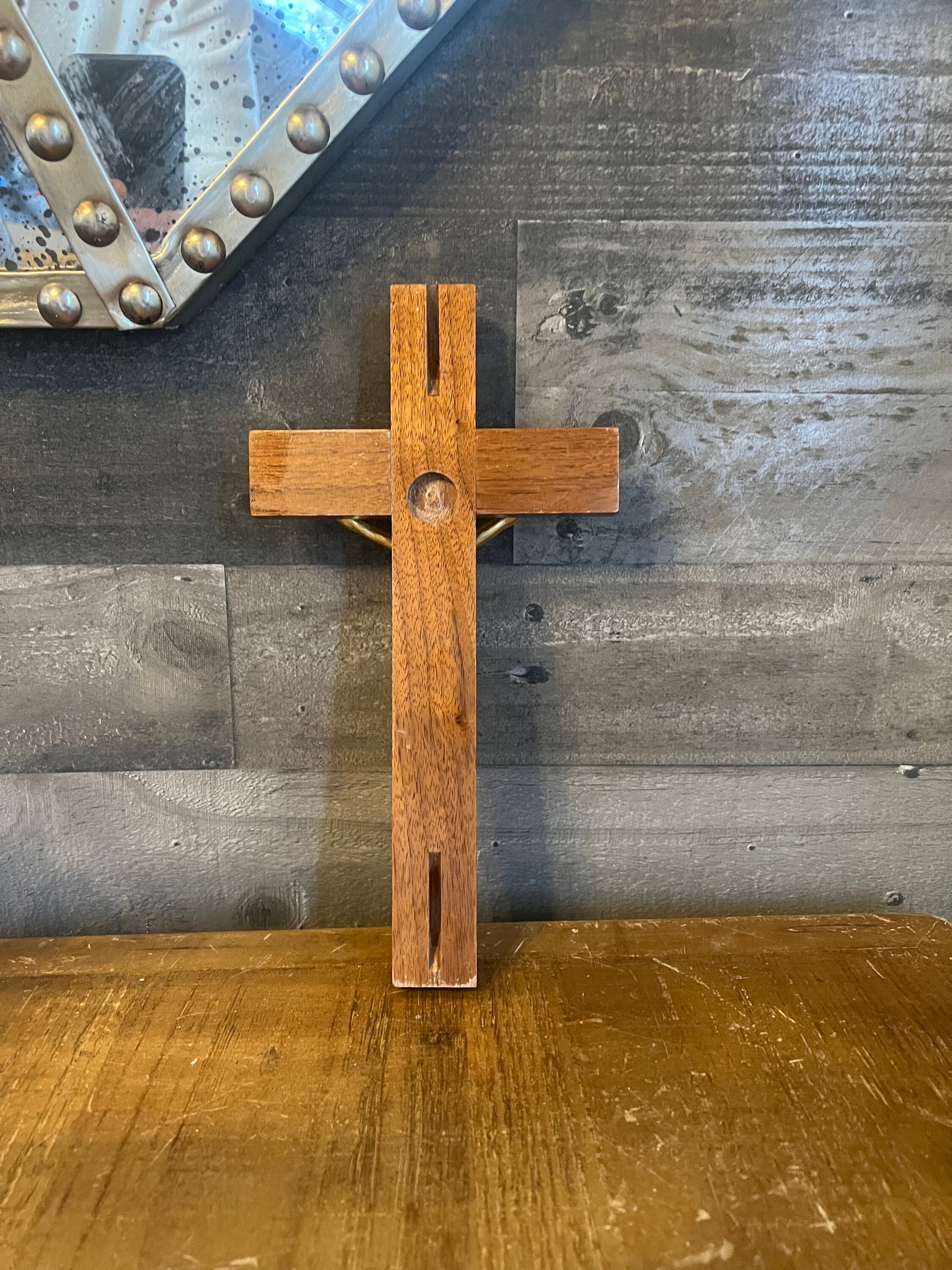 Vintage Jesus Crusifix Wooden Pearlescent Cross - Etsy