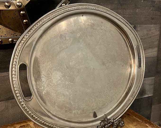 Vintage Elegance EP Steel Oval Handled Tray - Etsy