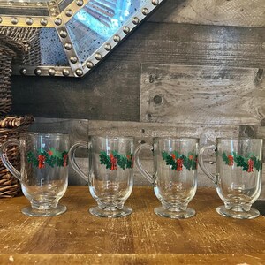 Vintage Libbey Holiday Mugs – Set of 4, Garland & Bows - Etsy