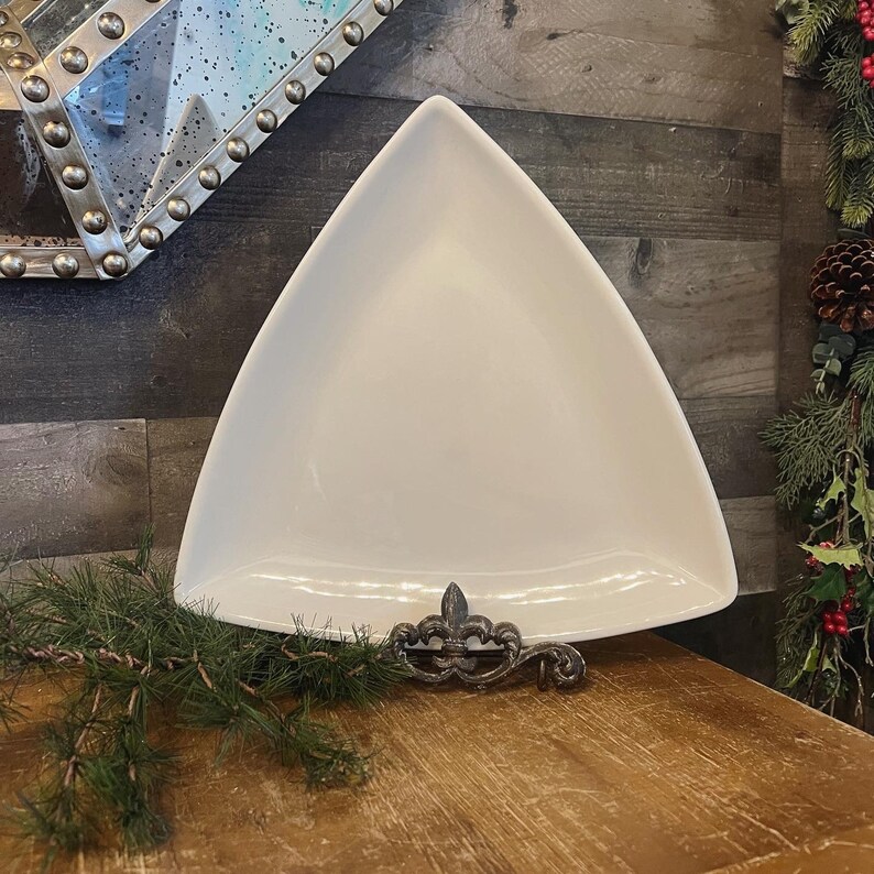 Vintage Tuxton Heavy Ceramic Triangle Plate Display Tray - Etsy