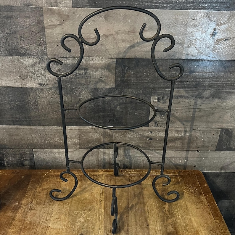 Wrought Iron 2 Tier Plate Rack - Pie Rack - Dessert Stand - Etsy