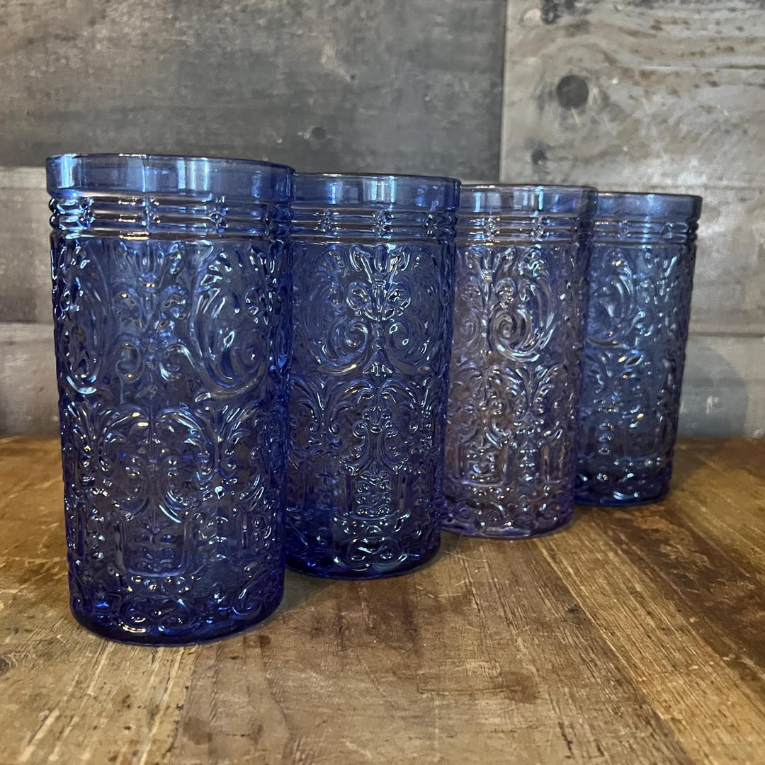 Godinger Blue Jax Highball Glasses - Set of 4 - Etsy