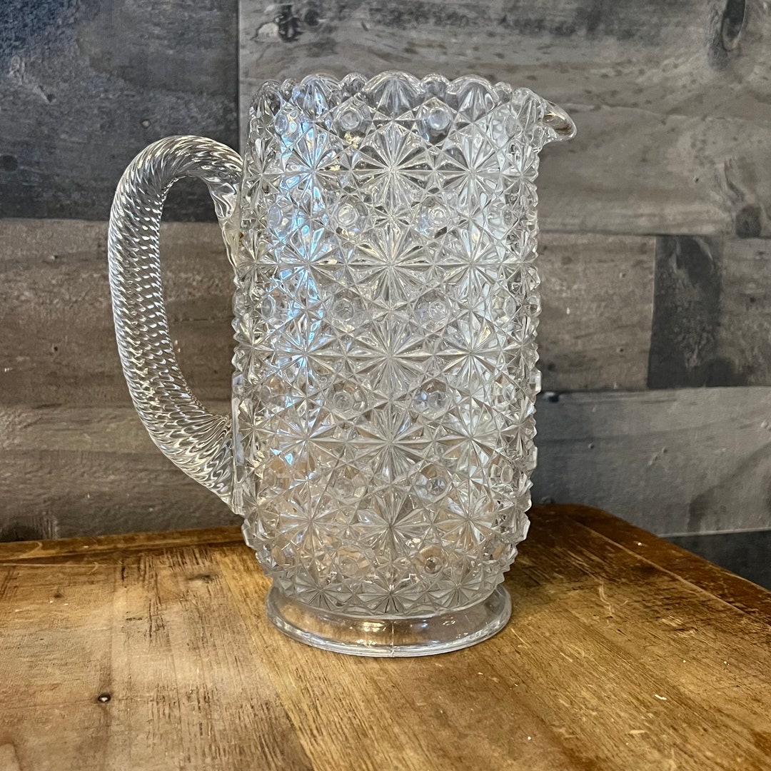 Antique EAPG Elson Glass Daisy and Button Pitcher - Etsy