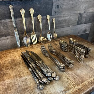 Vintage Godinger Gold Tone Gold Master Silverware Set - Forks, Spoons ...