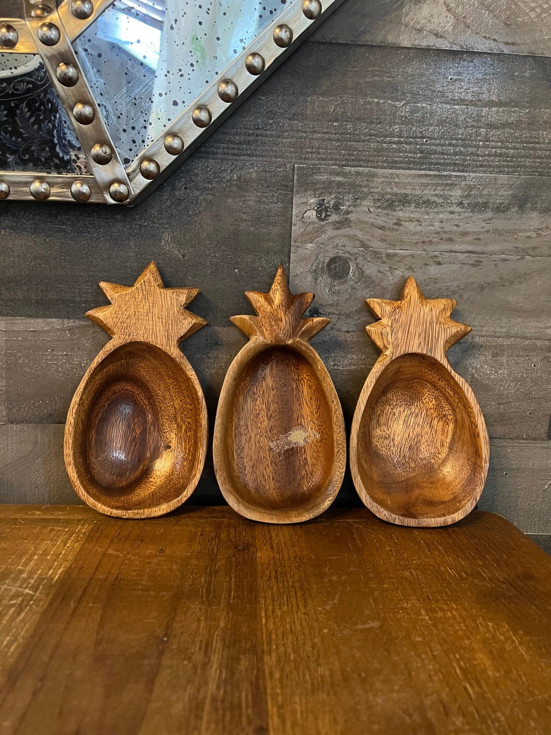 Vintage Trio of Hawaiian Monkey Pod Pineapple Wooden Bowls - Etsy