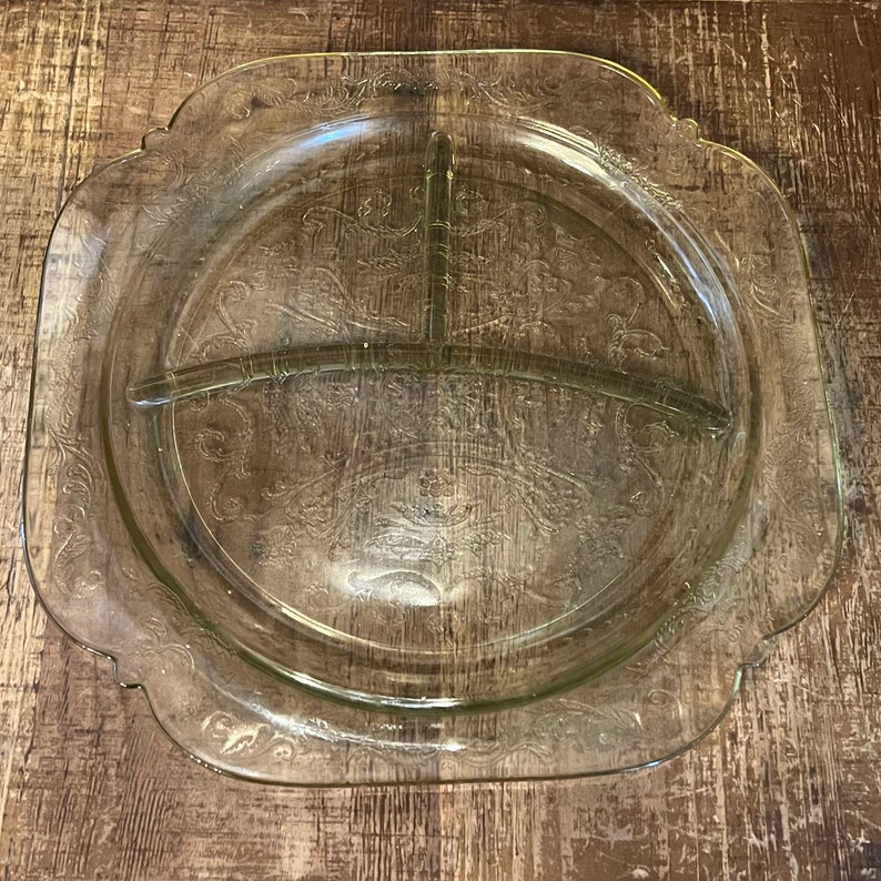 Federal Madrid Yellow Depression Glass Grill Dinner Plate - Etsy