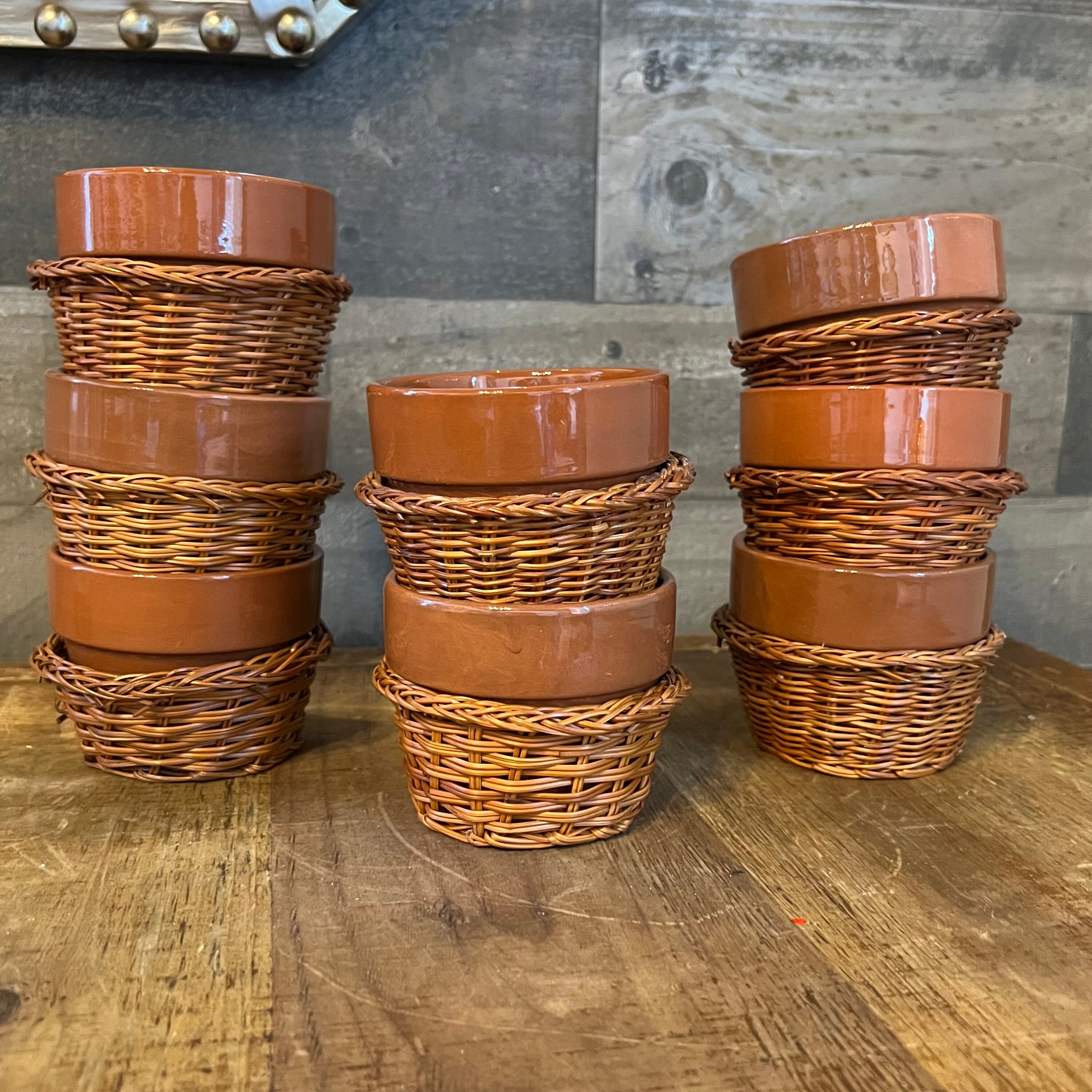 Petite Wicker Basket Planter Pots - Etsy