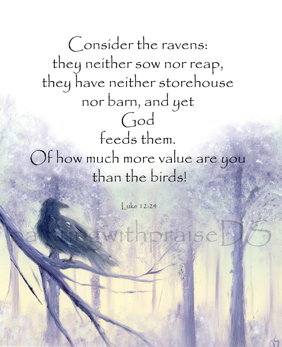 Digital Download of Oil Painting Luke 12:24 - Etsy