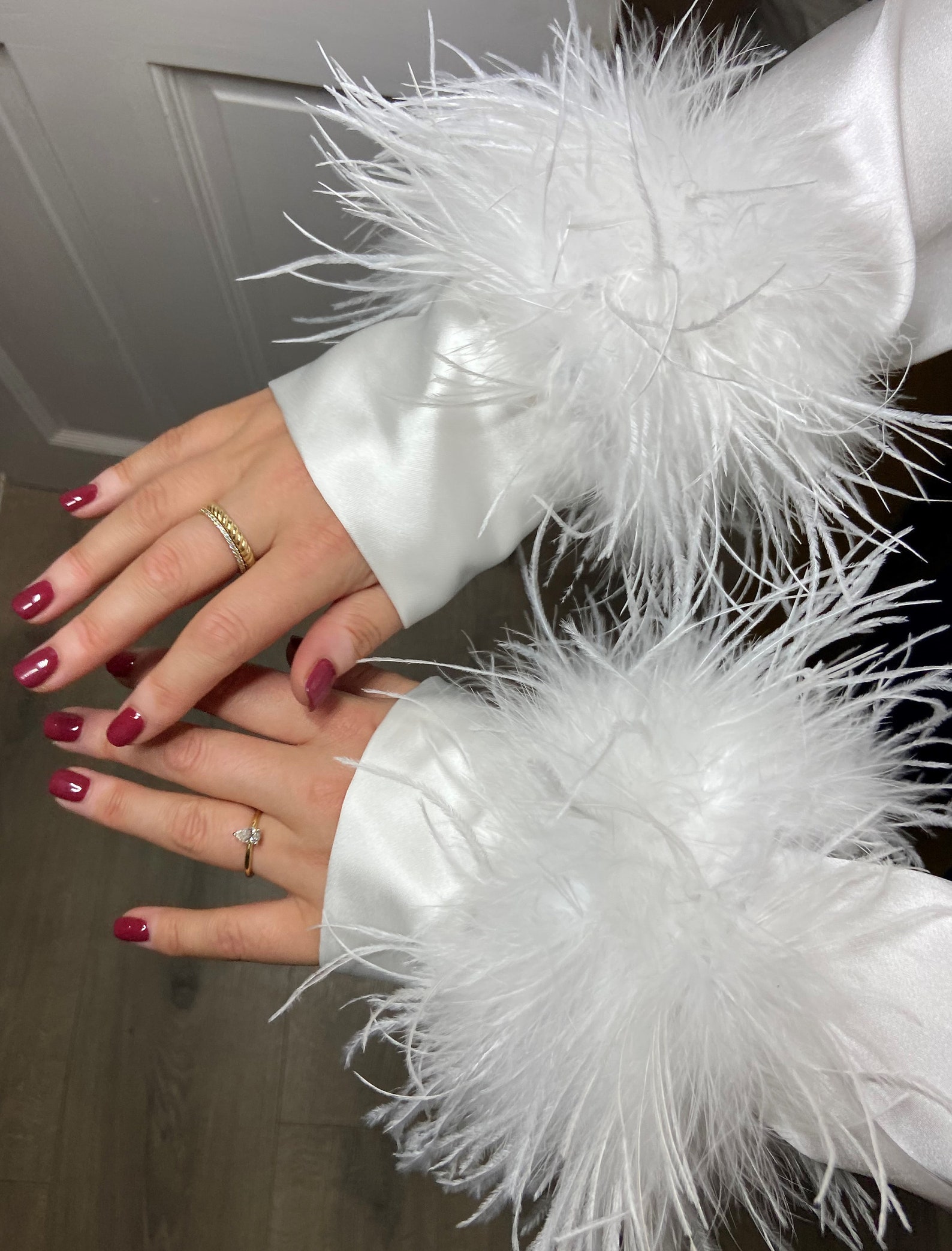 Ostrich Feather Slap on Cuff Bracelet - PINK - Etsy UK