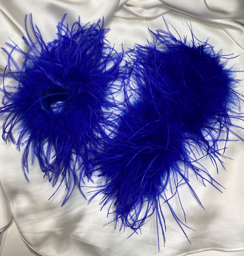 Ostrich Feather Slap on Cuff Bracelet - BLUE - Etsy UK