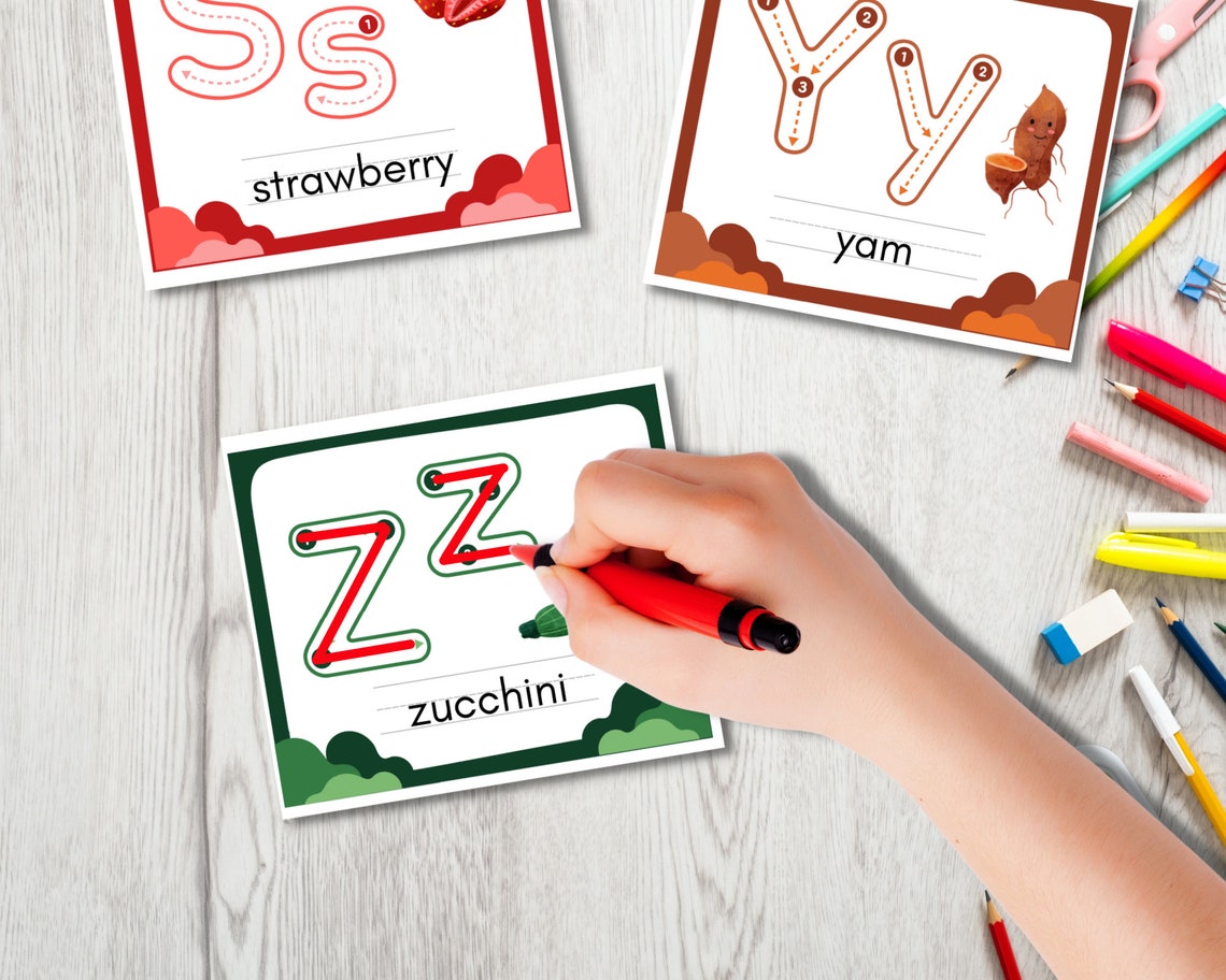 Printable ABC Flash Cards for Alphabet and Phonics Learning Traceable ...