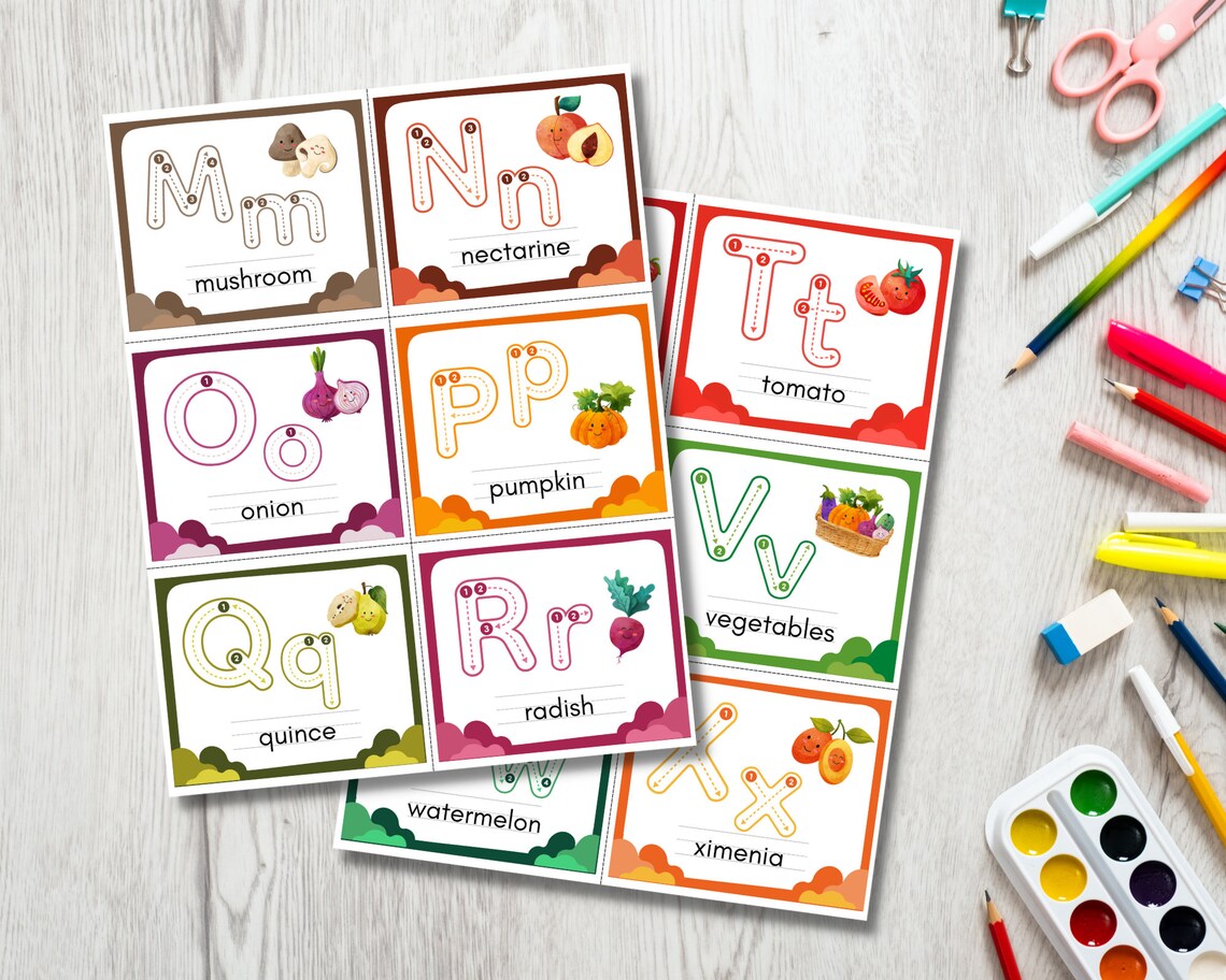 Printable ABC Flash Cards for Alphabet and Phonics Learning Traceable ...