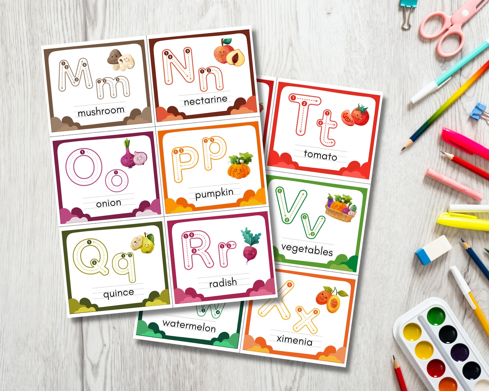 Printable ABC Flash Cards for Alphabet and Phonics Learning Traceable ...
