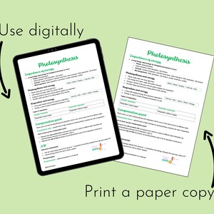 OCR A A-level Biology Photosynthesis Revision Notes - Etsy