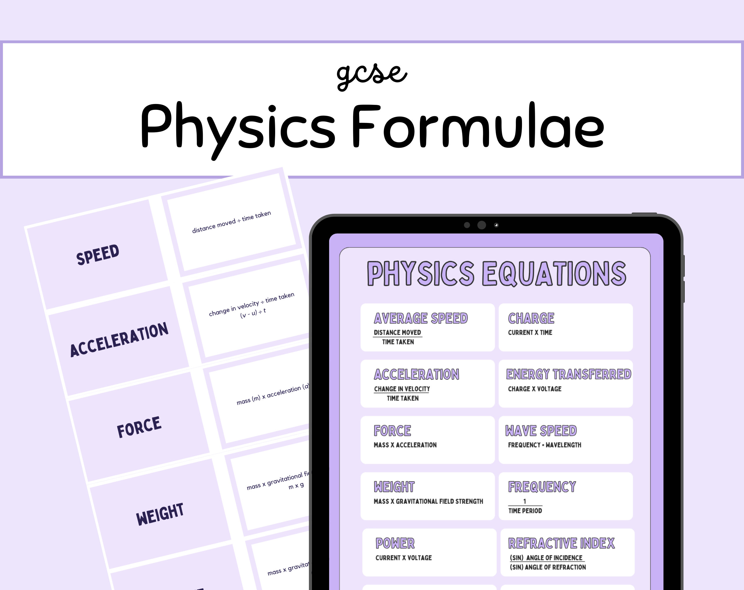 GCSE Physics Formulae Equation Flashcards & Revision Sheet - Etsy