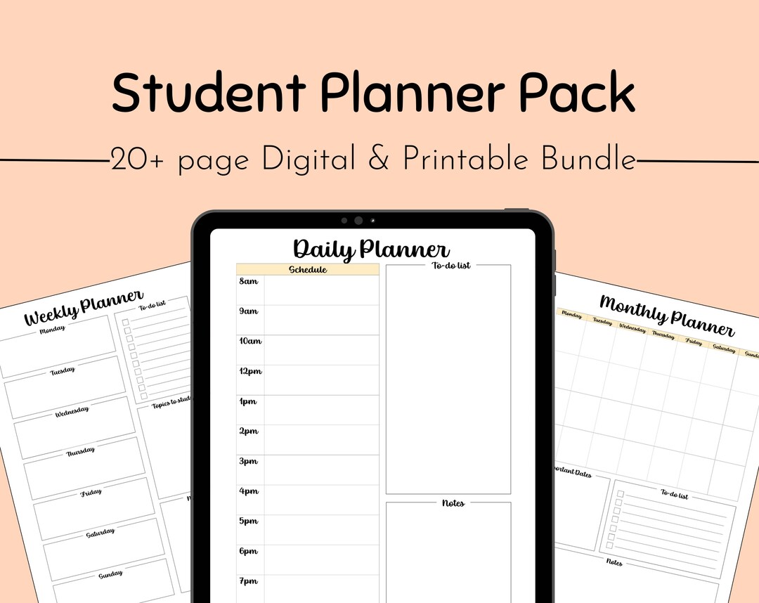 2023 Student Digital Printable Planner Tracker Checklist - Etsy