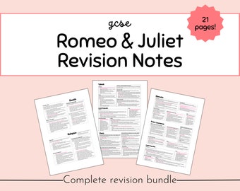 Romeo and Juliet GCSE Revision Resources - Etsy UK