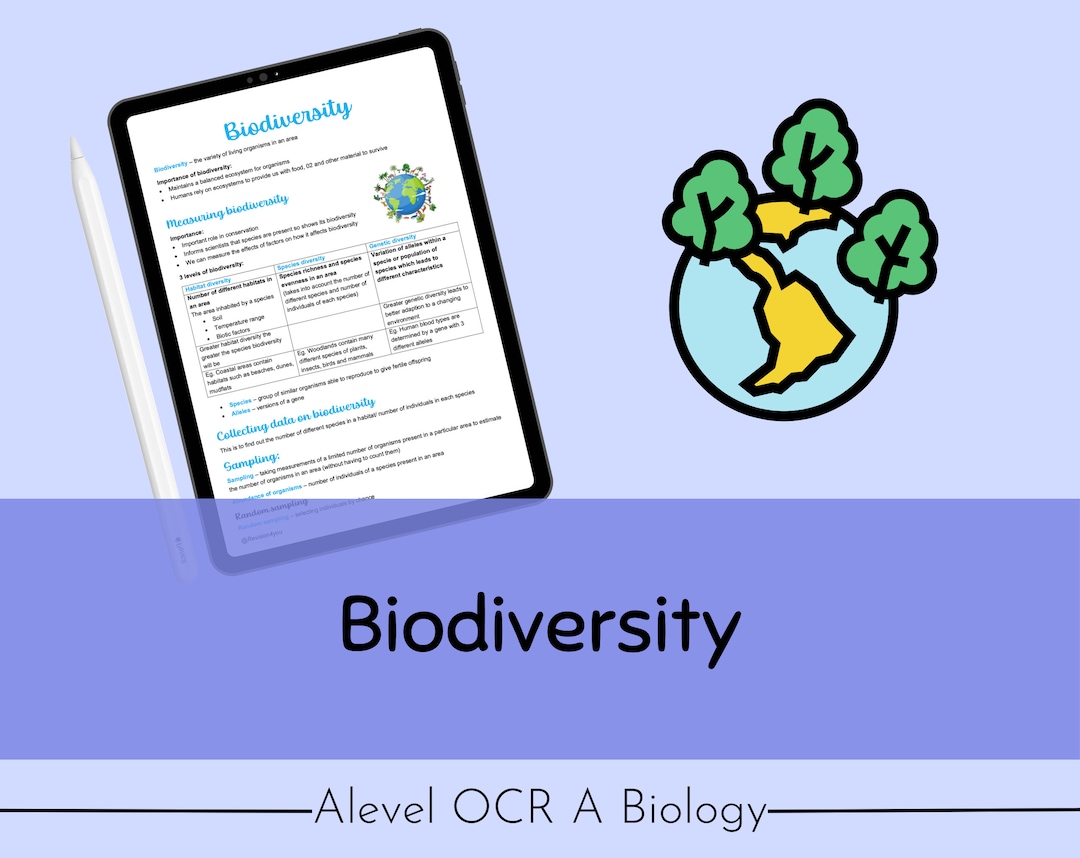 OCR A A-level Biology Biodiversity Revision Notes - Etsy