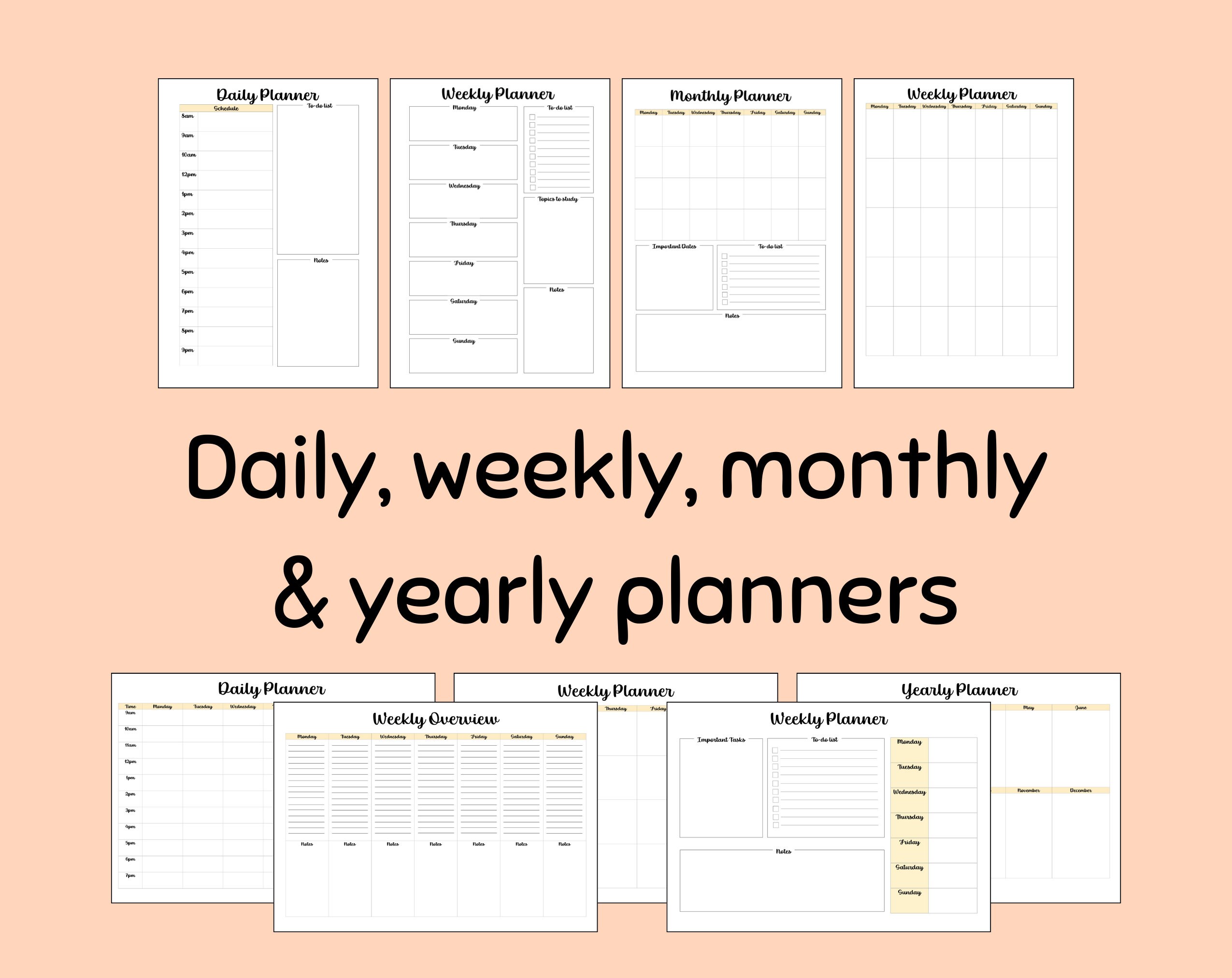 2023 Student Digital Printable Planner Tracker Checklist - Etsy