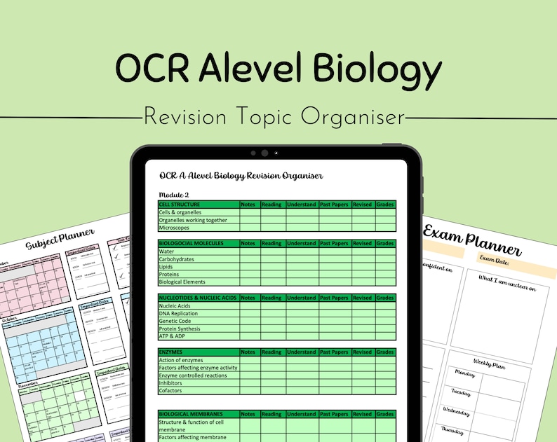 OCR Alevel Biology Topic Organiser / Progress Tracker / Checklist - Etsy