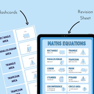GCSE Maths Formulae Equation Flashcards & Revision Sheet - Etsy