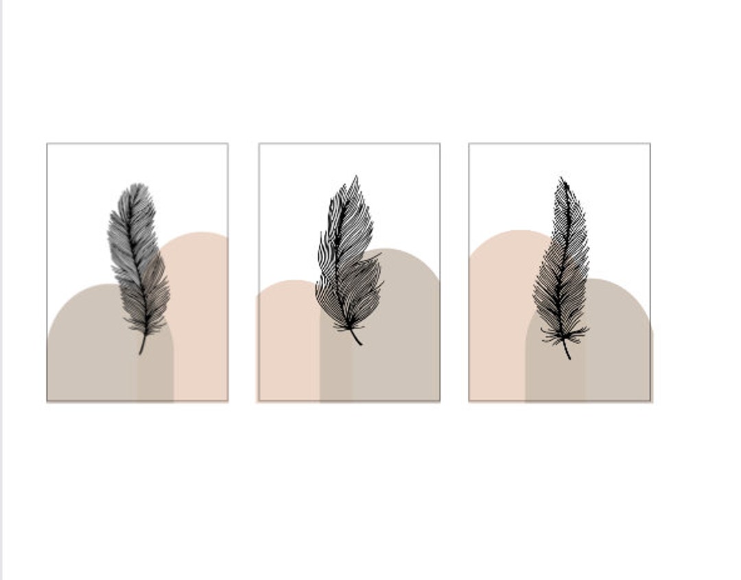 DIGITAL DOWNLOAD Modern Feather Art - Etsy