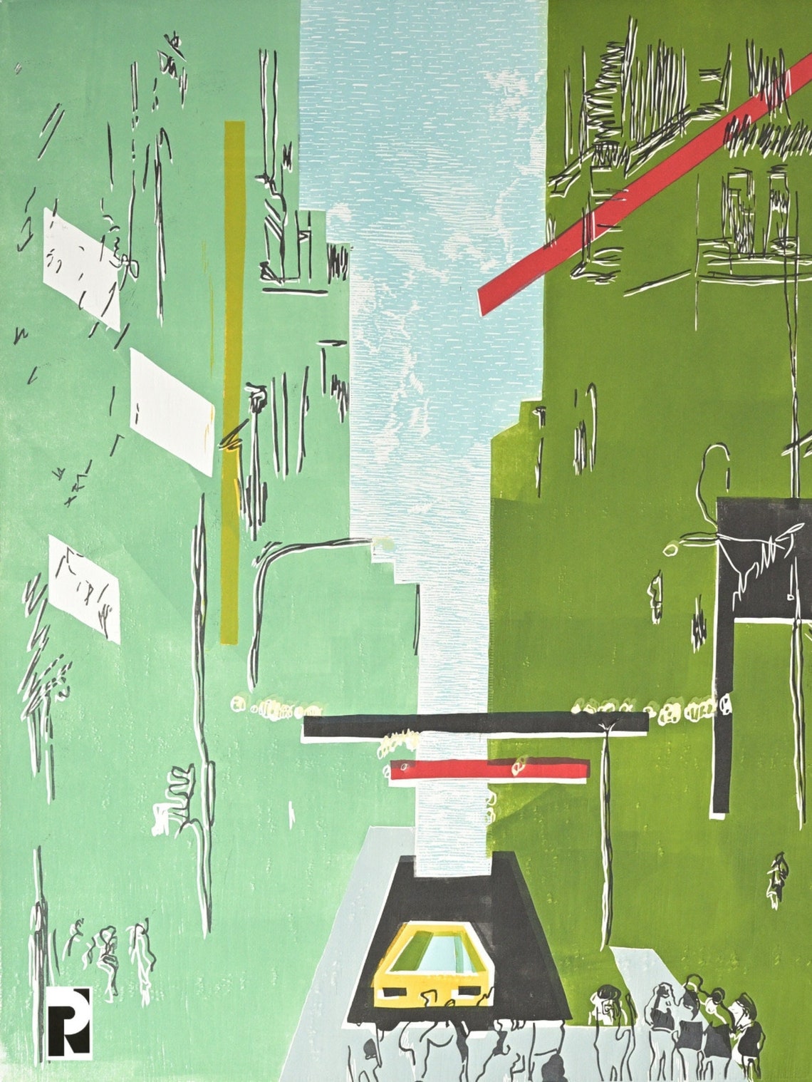 Rhythm Around Me 2 Handmade Linocut, Graphic, by Pawel Naumowicz - Etsy