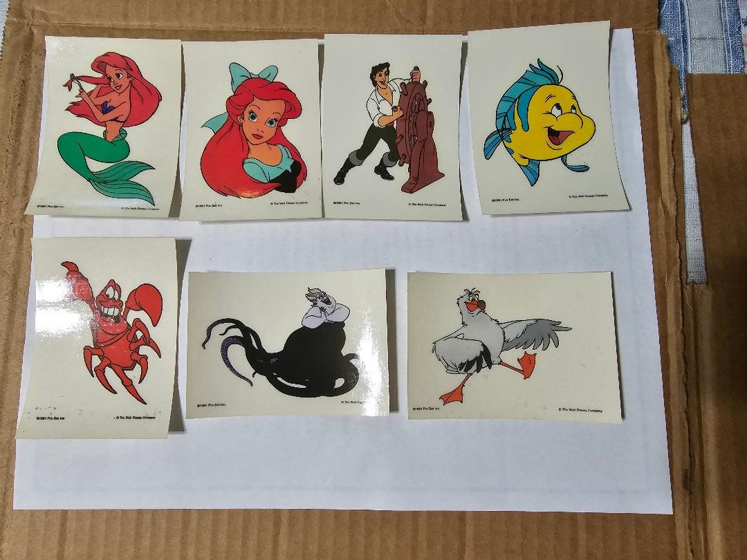 1991 Pro Set-the Little Mermaid Cards-full Set of 90 + Stand Ups + No ...