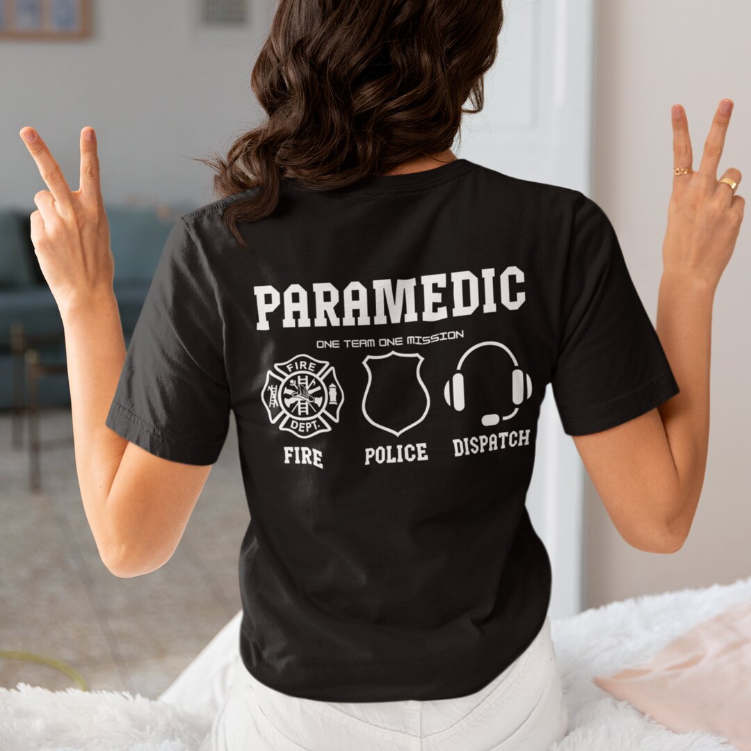 Personalized Paramedic, One Mission One Team, Personalized EMS Tshirt, Customized EMS Gift, Thin ...