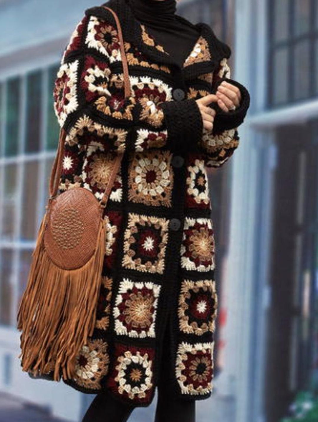 Cafe Latte Crochet Coatigan Pattern, Granny Square Cardigan Crochet ...