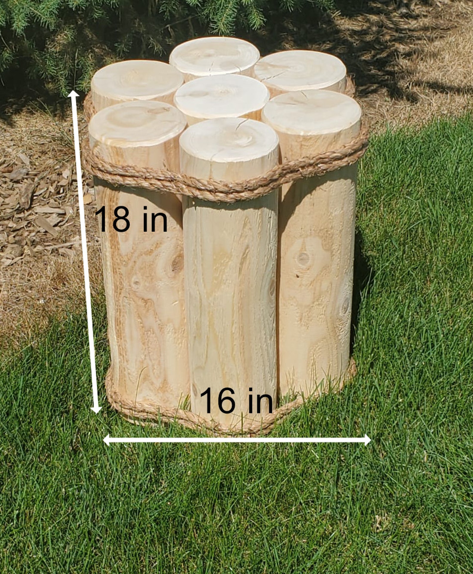 End Table Cedar Log , Rustic - Etsy