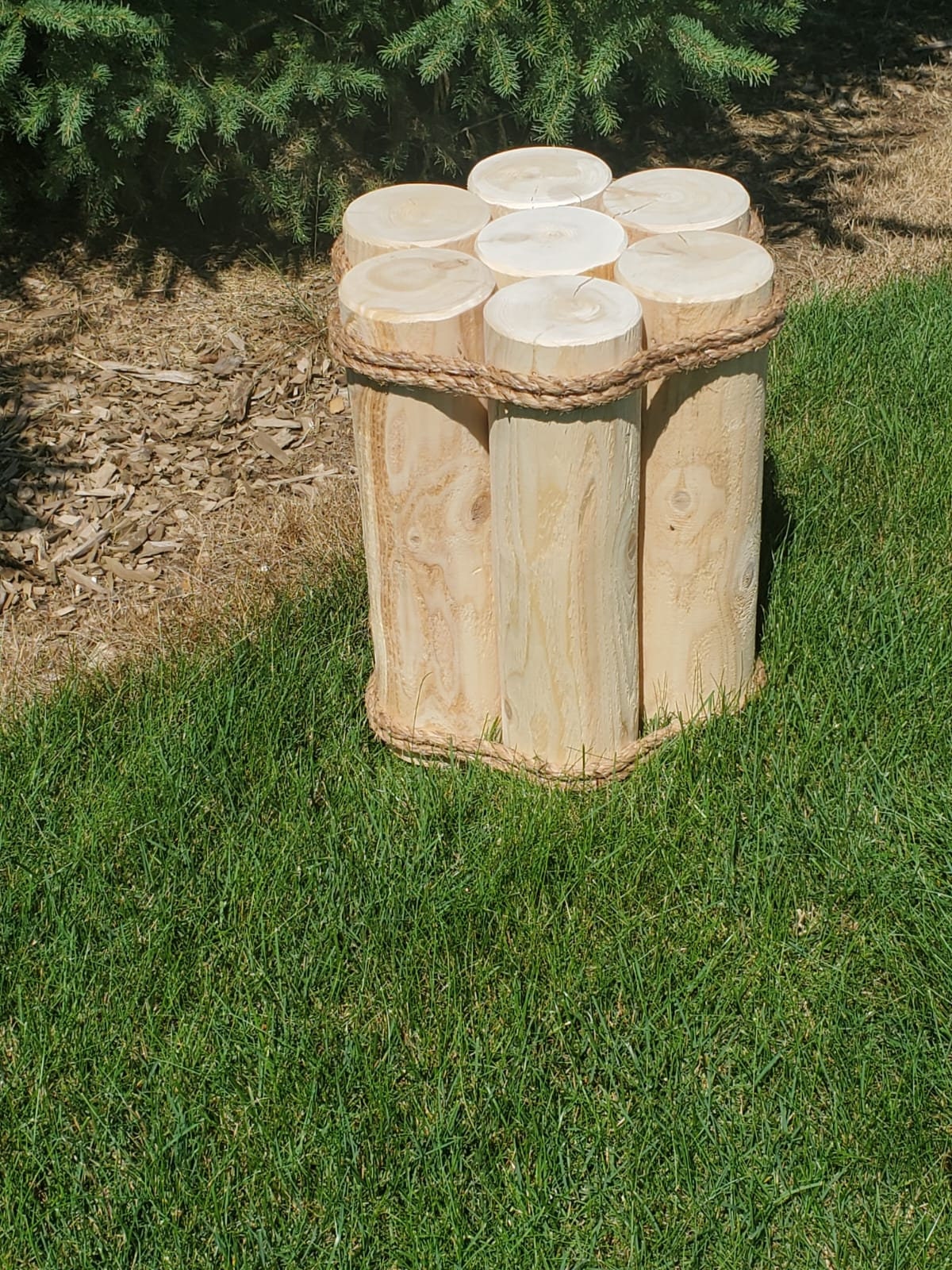 End Table Cedar Log , Rustic - Etsy