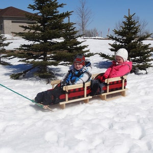 Wooden Twin Sleigh/snow Sled - Etsy
