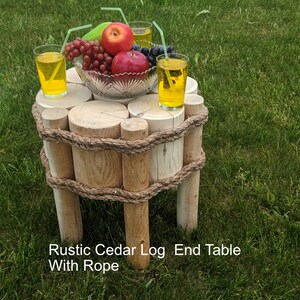 Cedar Log End Table Rustic - Etsy