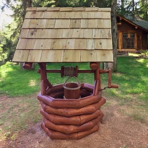 Wooden Wishing Well/cedar/large Size - Etsy