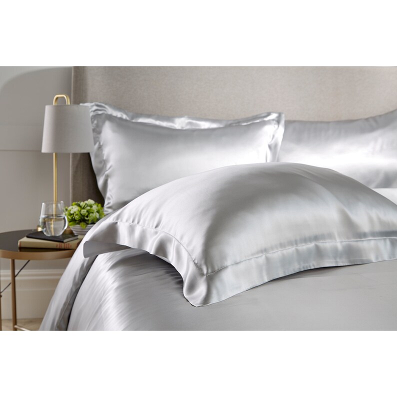 Pure 100% Mulberry Silk Oxford Pillowcase in Silver - Etsy