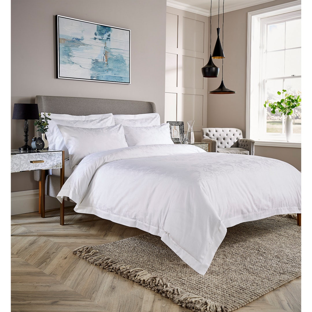 Rococo Jacquard Duvet Cover Set 100% Pure Cotton - Etsy